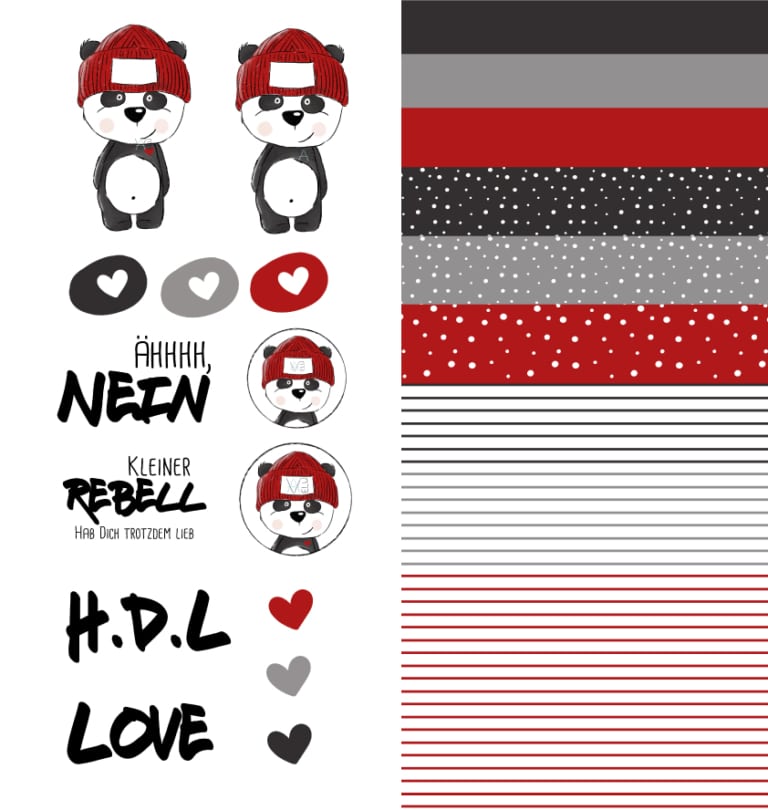 cool Panda Lou - xaxeludesign