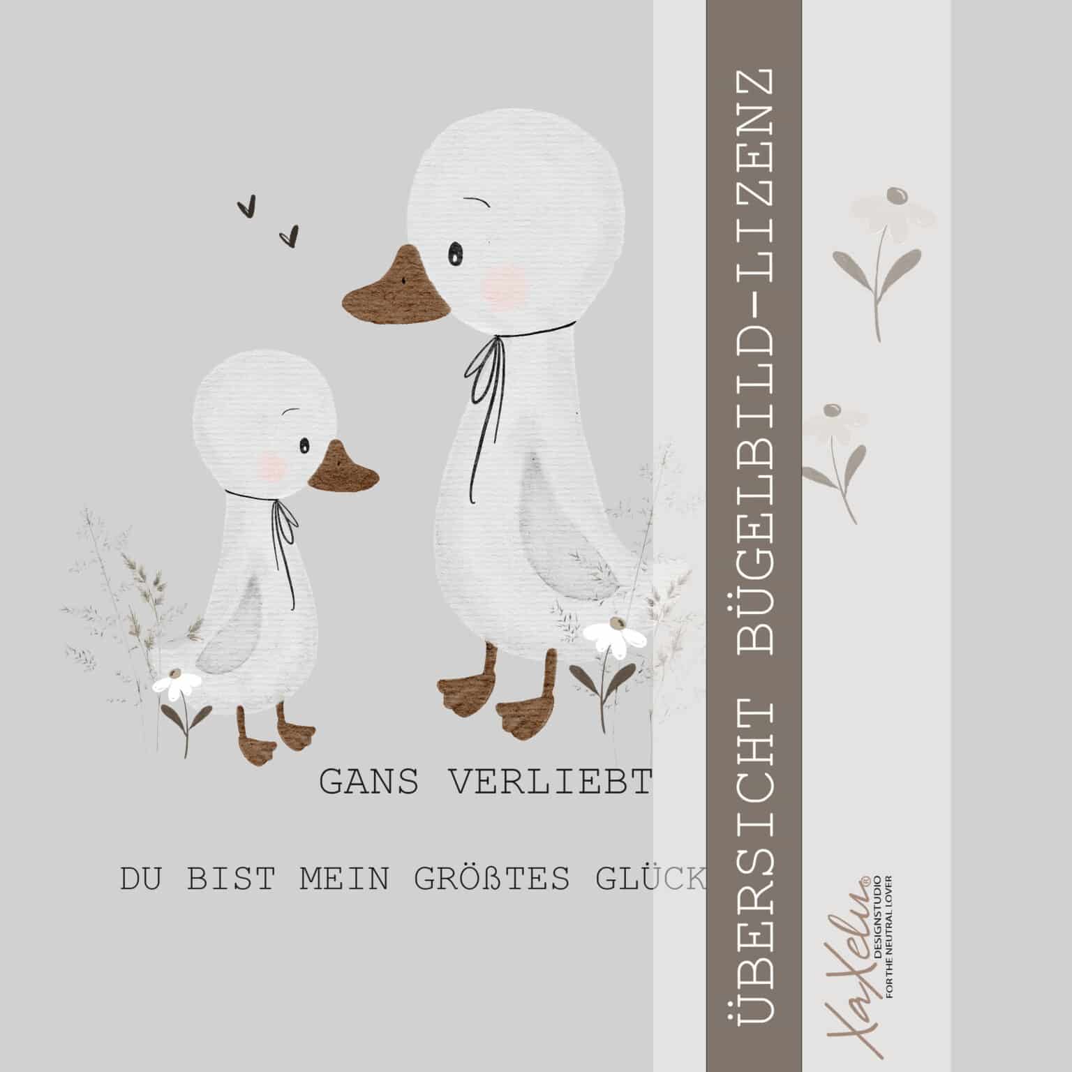 GANS VERLIEBT Bügelbild-LIZENZ LIMITIERT