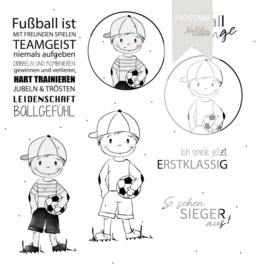 Fußballer Mads DigiStamp - xaxeludesign